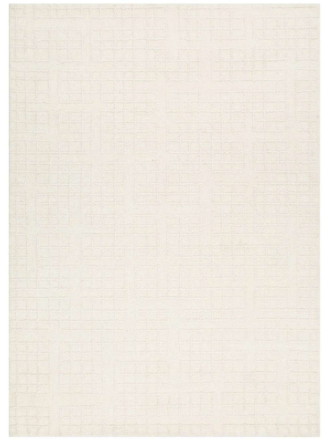 Abbie Ivory Checkered Woven Wool Rug – The Rug Lady