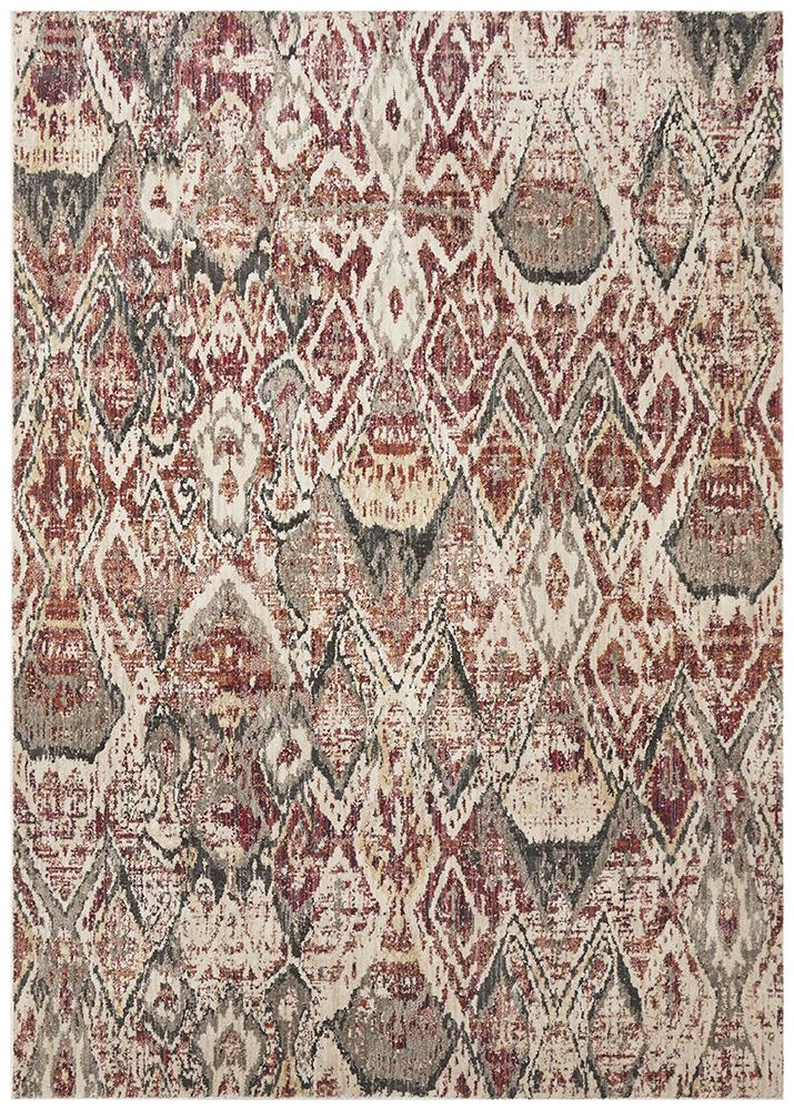 Bella Rust and Prints Distressed Vintage Rug Australia | The Rug Lady