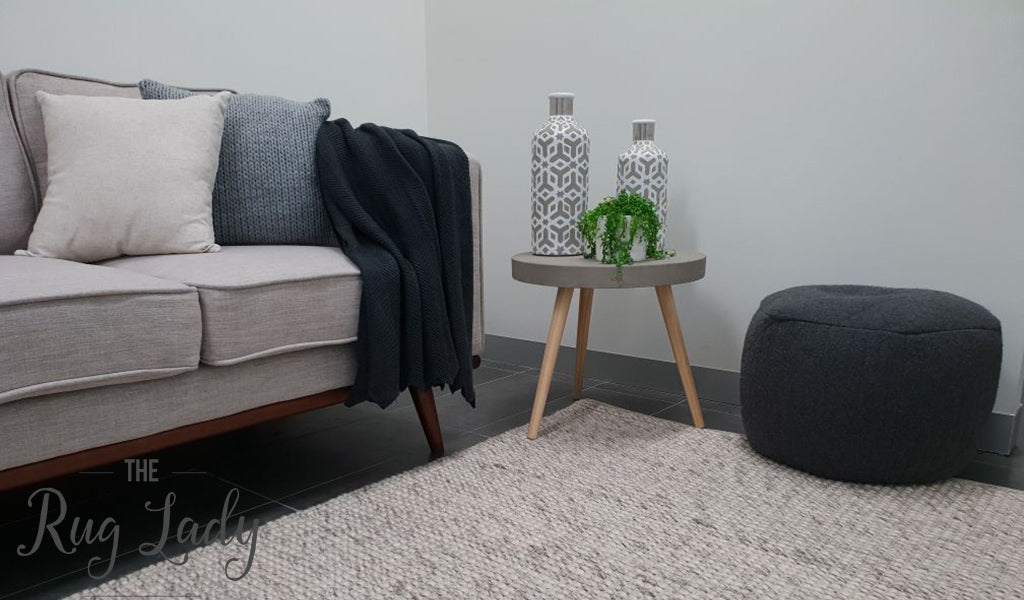 Darcy Light Grey Felted Wool Rug | Best Sellers | The Rug Lady