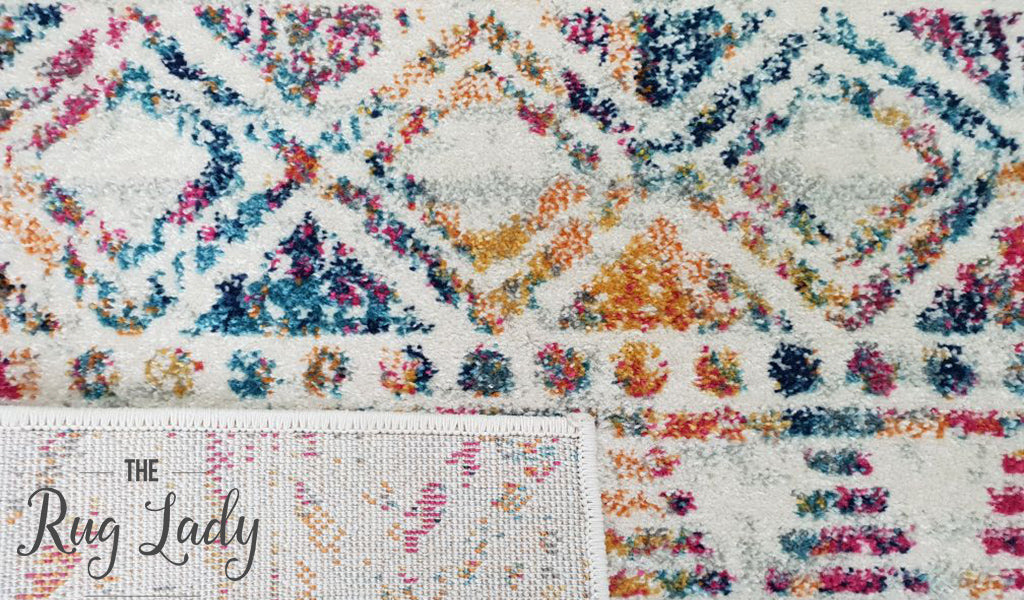 Heaven Multicolour Tribal Geometric Diamond Rug – The Rug Lady