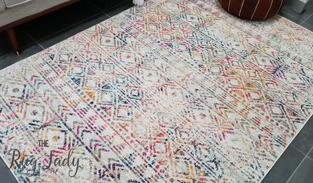 Heaven Multicolour Tribal Geometric Diamond Rug – The Rug Lady